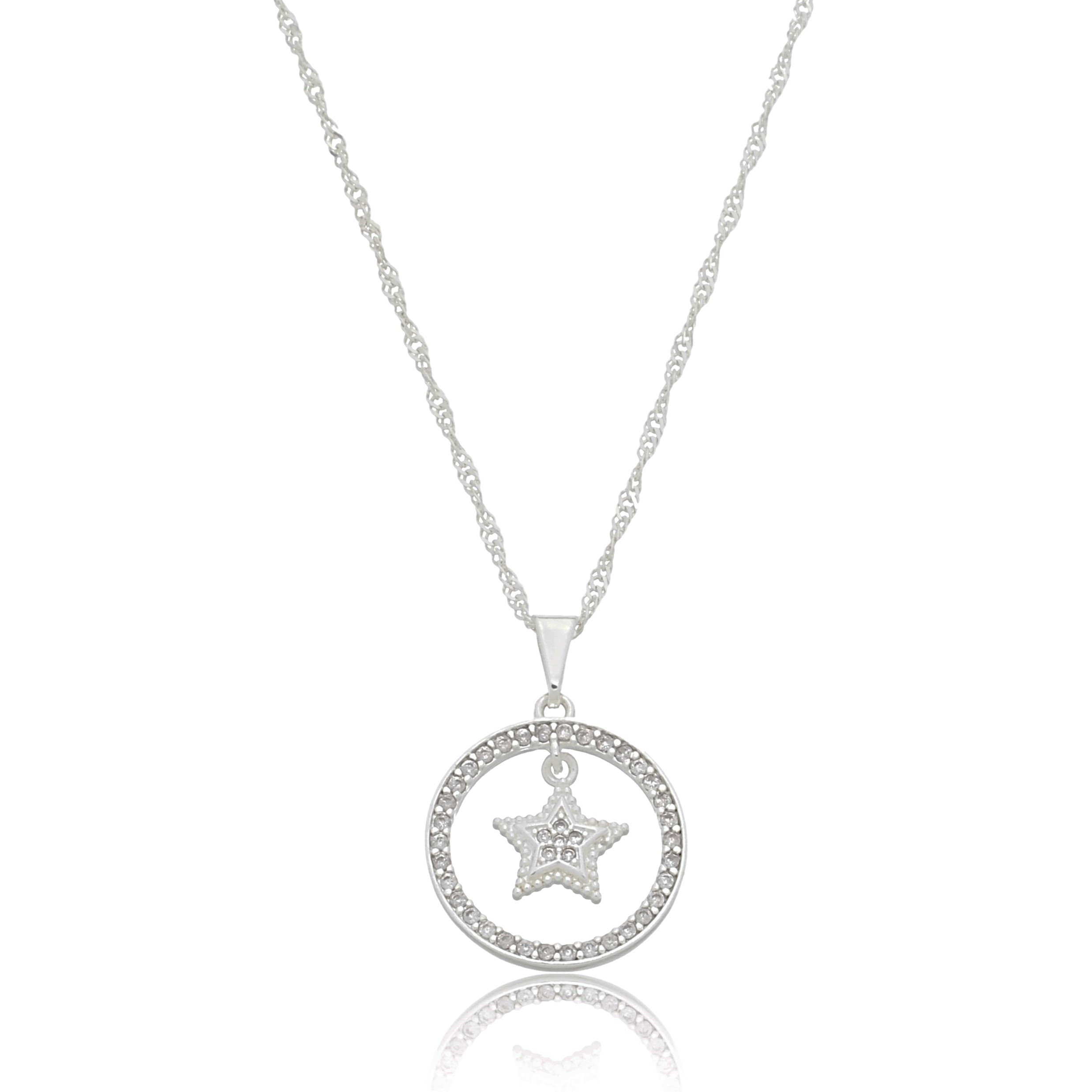Colar Estrela Pendente Prata 45cm – HAGAIA SEMIJOIAS